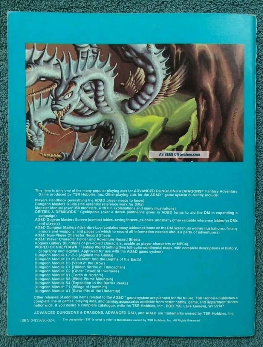 Dungeon Module L1 THE SECRET OF BONE HILL By Lakofka ADVANCED D&D 1981 ...