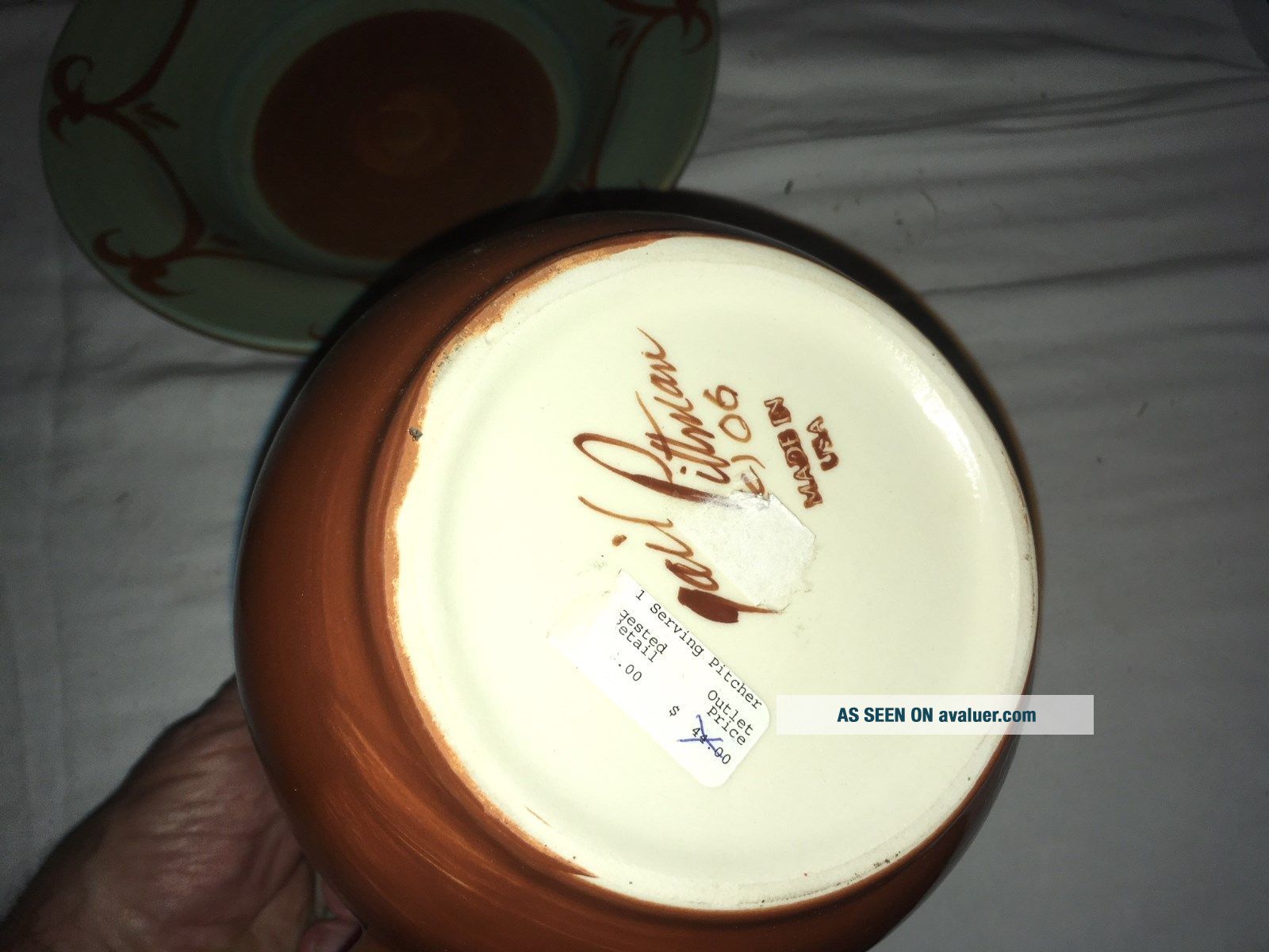 Rare Gail Pittman Pottery Pitcher And Bowl SIGNED | #8516074