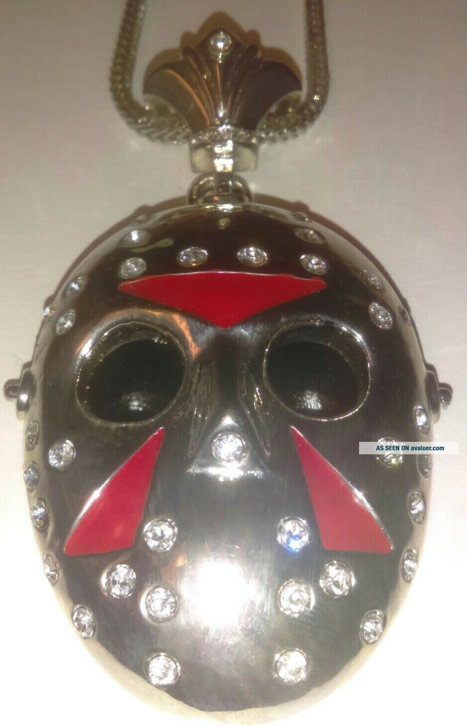 JASON VOORHEES Iced Out Hockey Mask Pendant Friday The 13th Rare Horror ...