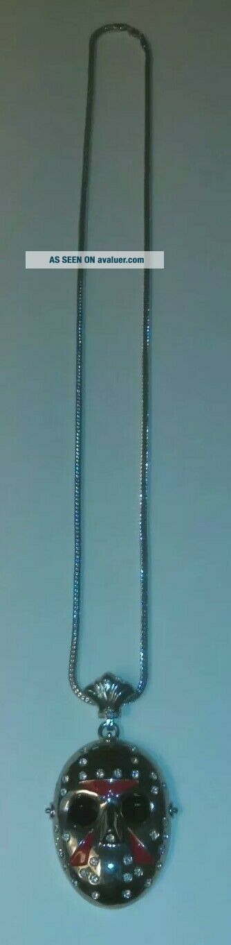 JASON VOORHEES Iced Out Hockey Mask Pendant Friday The 13th Rare Horror ...
