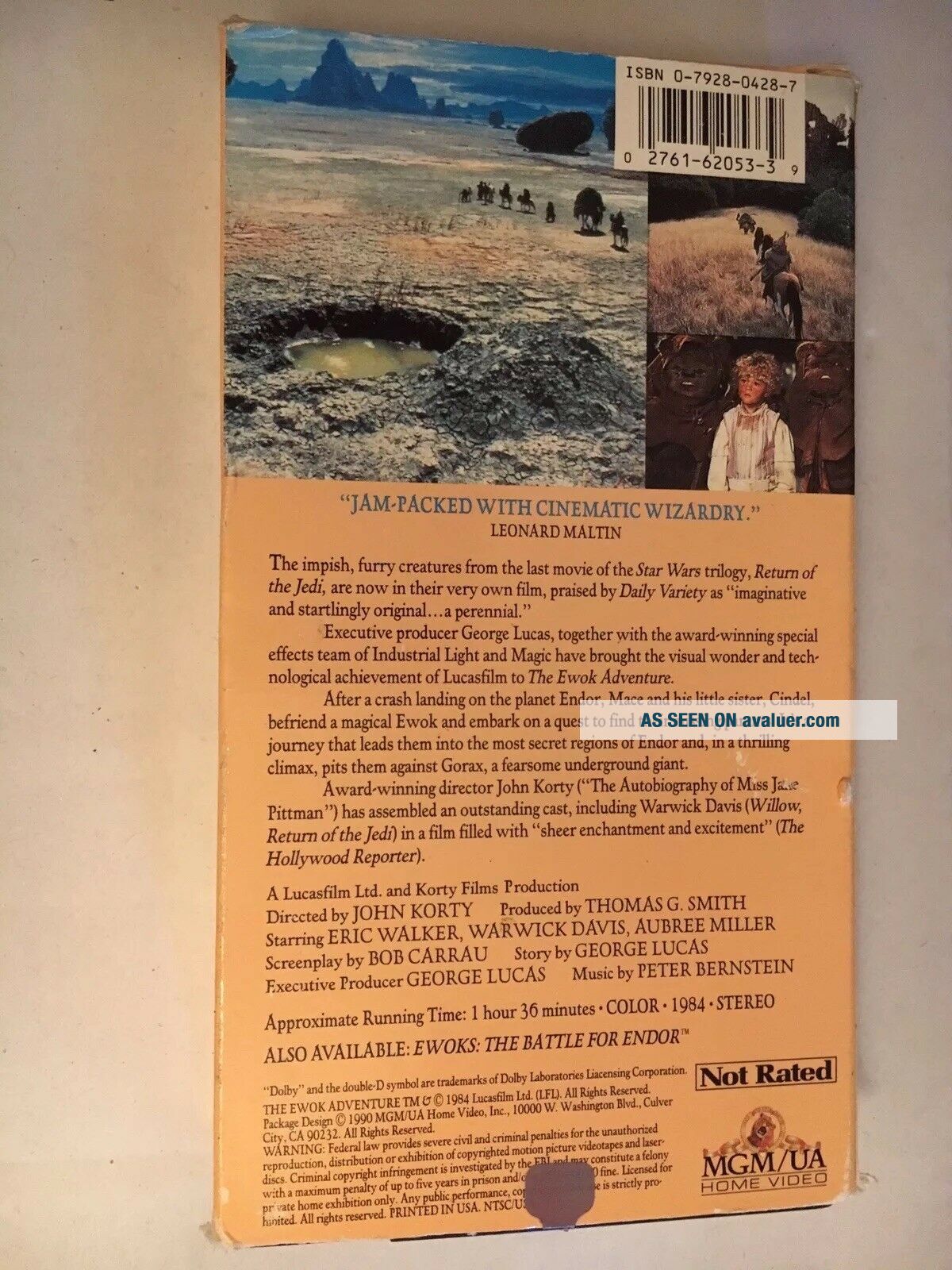 THE EWOK ADVENTURE Rare Vhs Video Tape 1984 Star Wars TV Movie Lucas ...