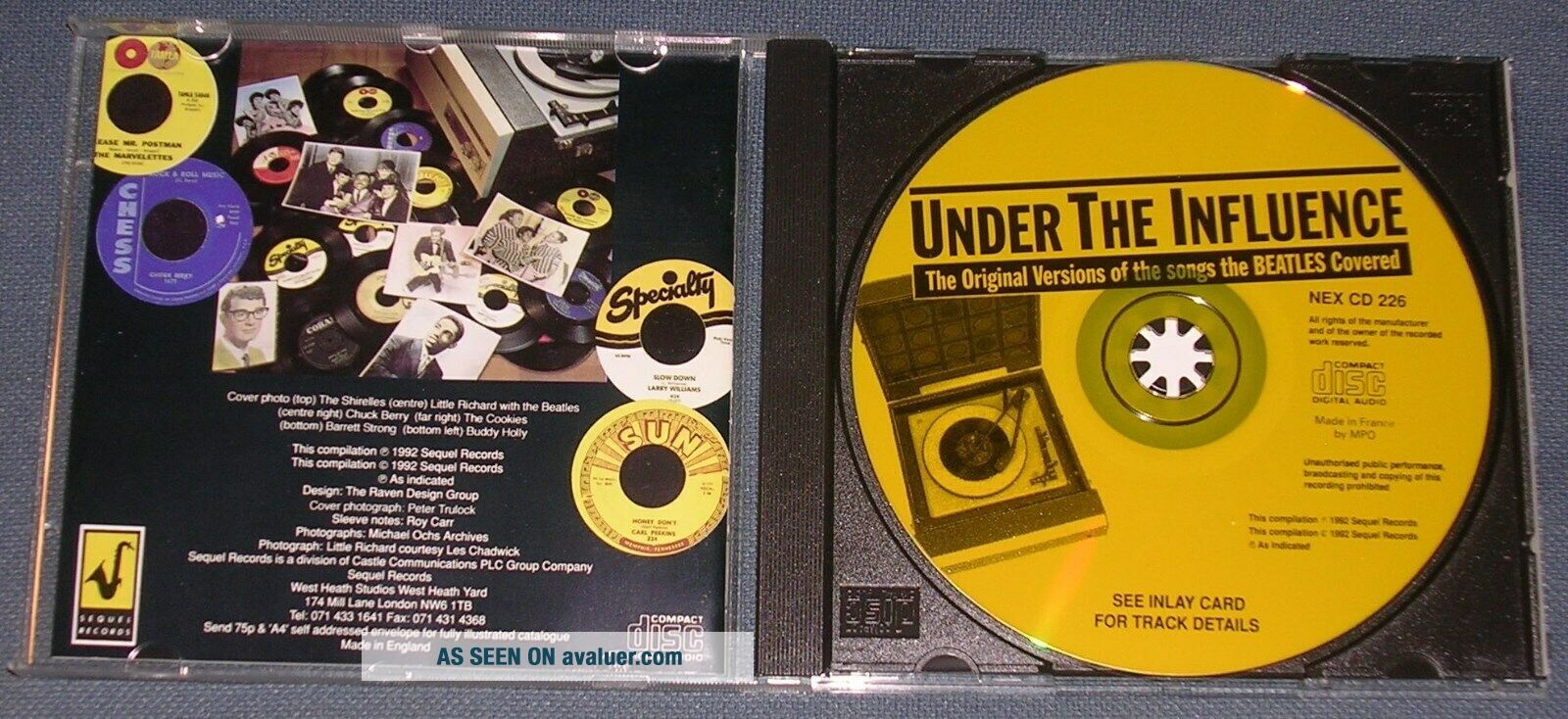 UNDER THE INFLUENCE VERSIONS OF SONGS THE BEATLES COVERED UK CD RARE ...