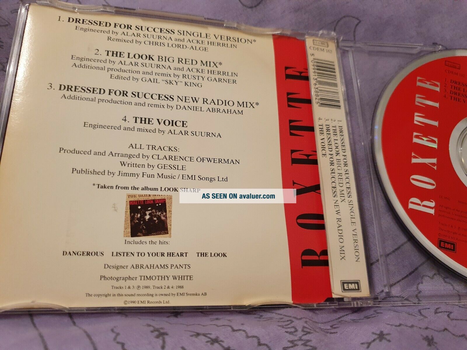 Roxette - " Dressed For Success " (Rare Diff Cover) 1990 UK CD Single ...