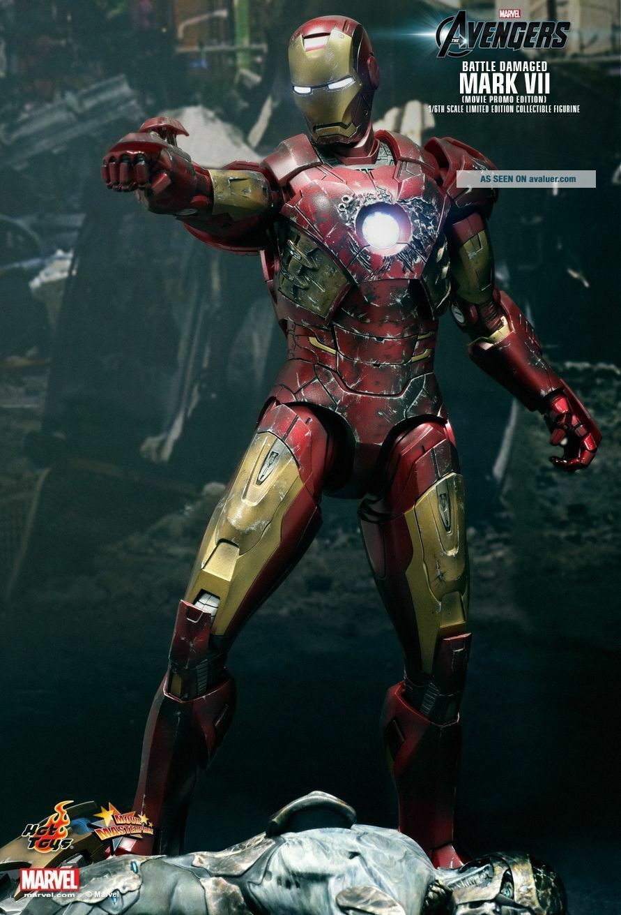 Hot Toys Avengers: Iron Man Battle Damage Mk VII (Movie Promo Edition ...