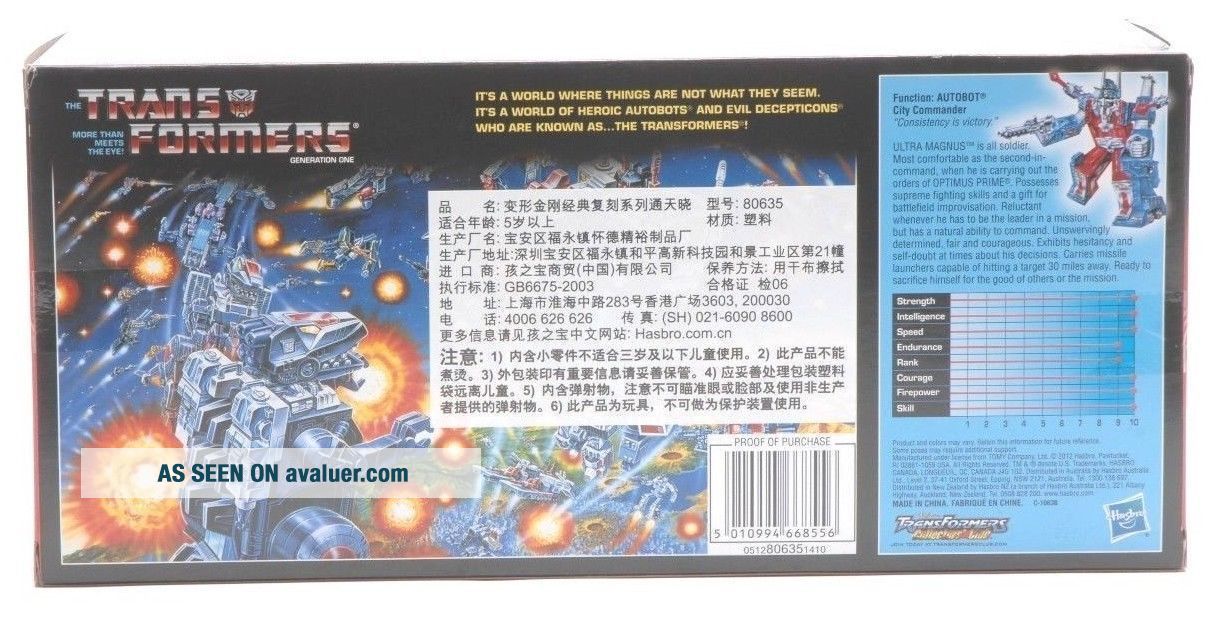 Hasbro Transformers G1 Reissue Ultra Magnus | #8602305