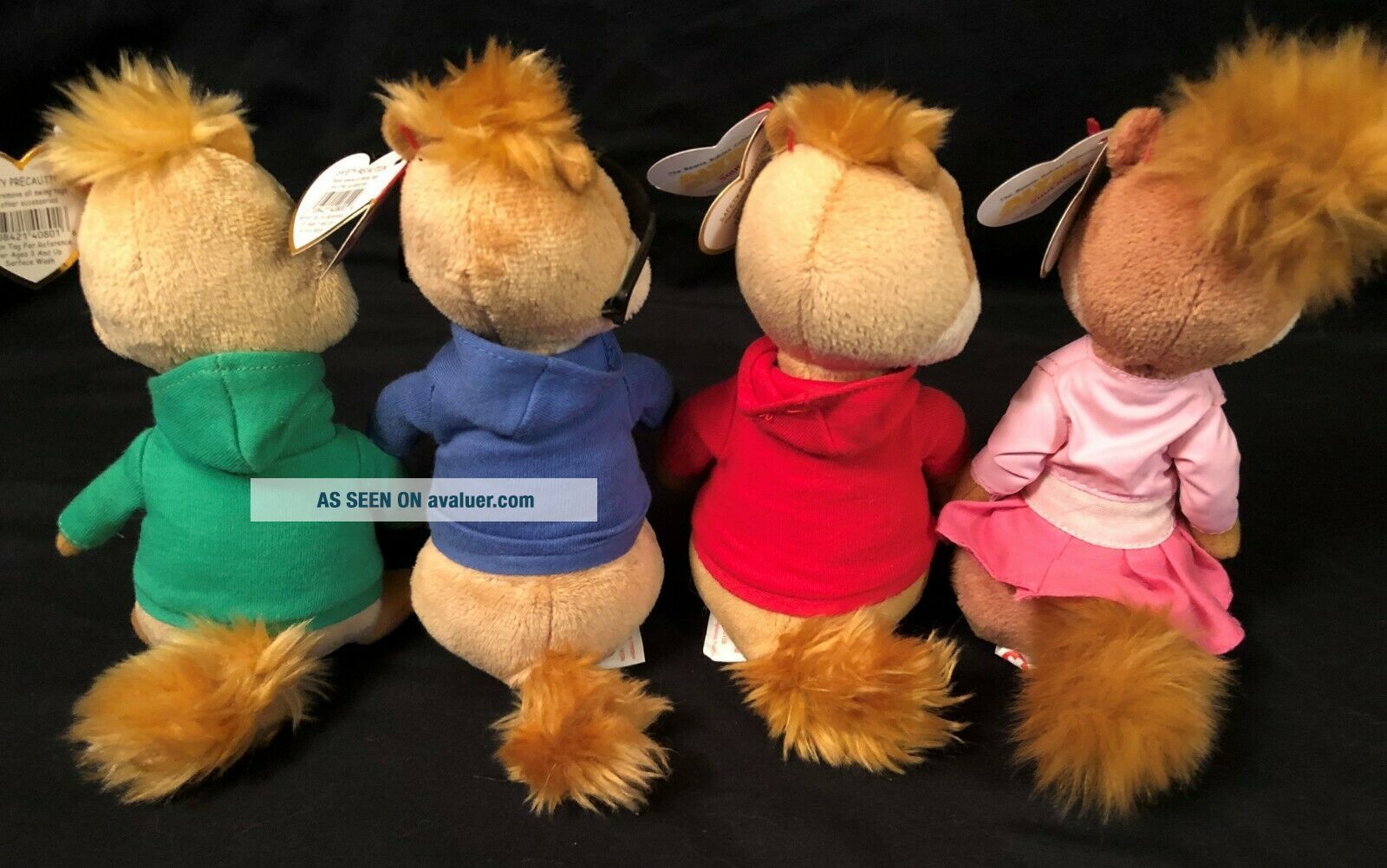 Alvin And The Chipmunks Set Of 4 Plush TY Beanie Babies Simon Theodore ...