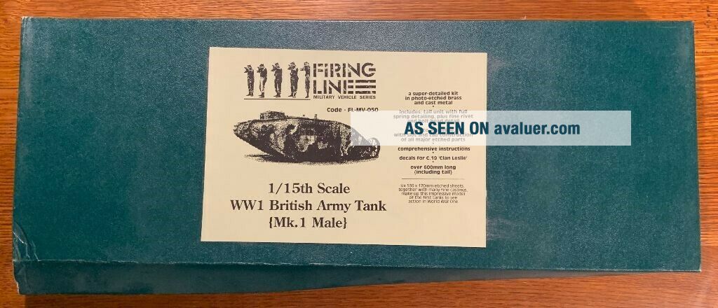 David Parkins Firing Line 1/15 WW1 British Mark I Tank Kit PE & Metal ...