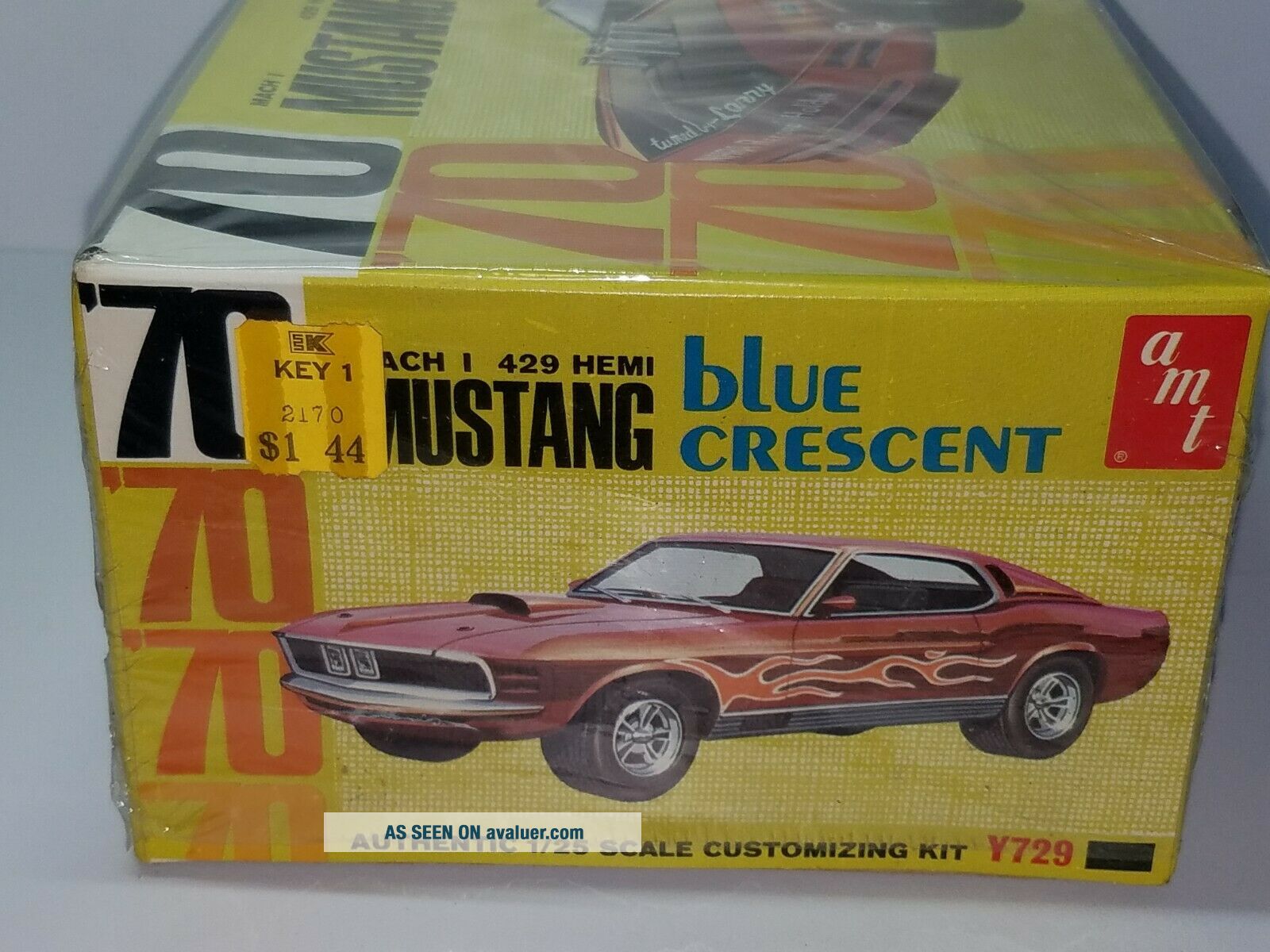 1/25 AMT 1970 FORD MUSTANG MACH I 429 HEMI BLUE CRESCENT UNSEALED MODEL ...