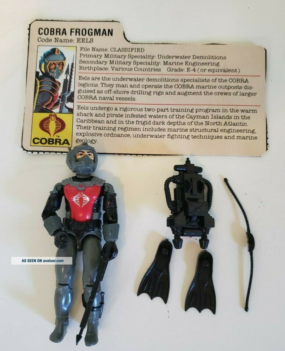 Hasbro GI Joe Cobra Eels 1985 With Accessories And Card | #8638886