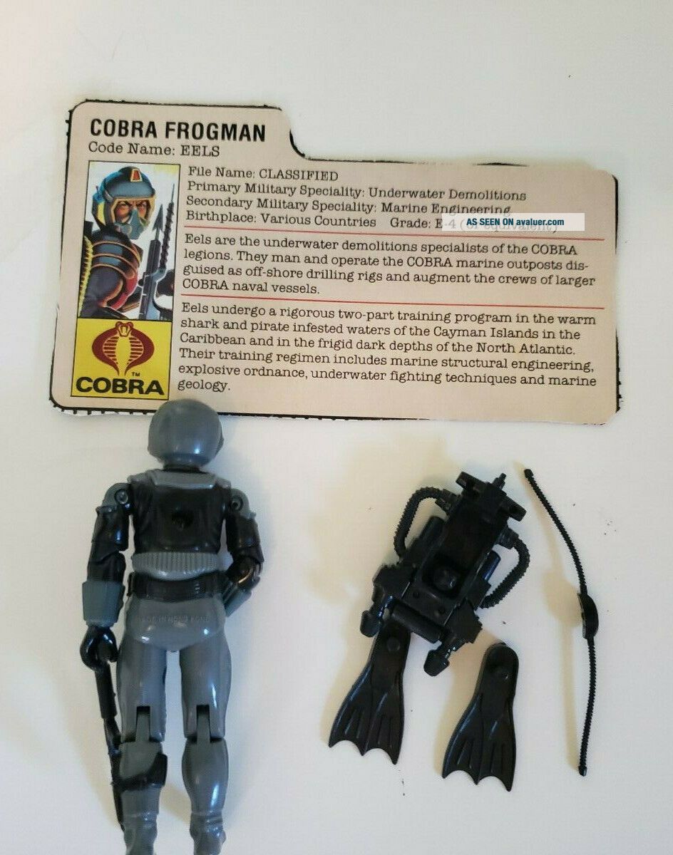 Hasbro GI Joe Cobra Eels 1985 With Accessories And Card | #8638886