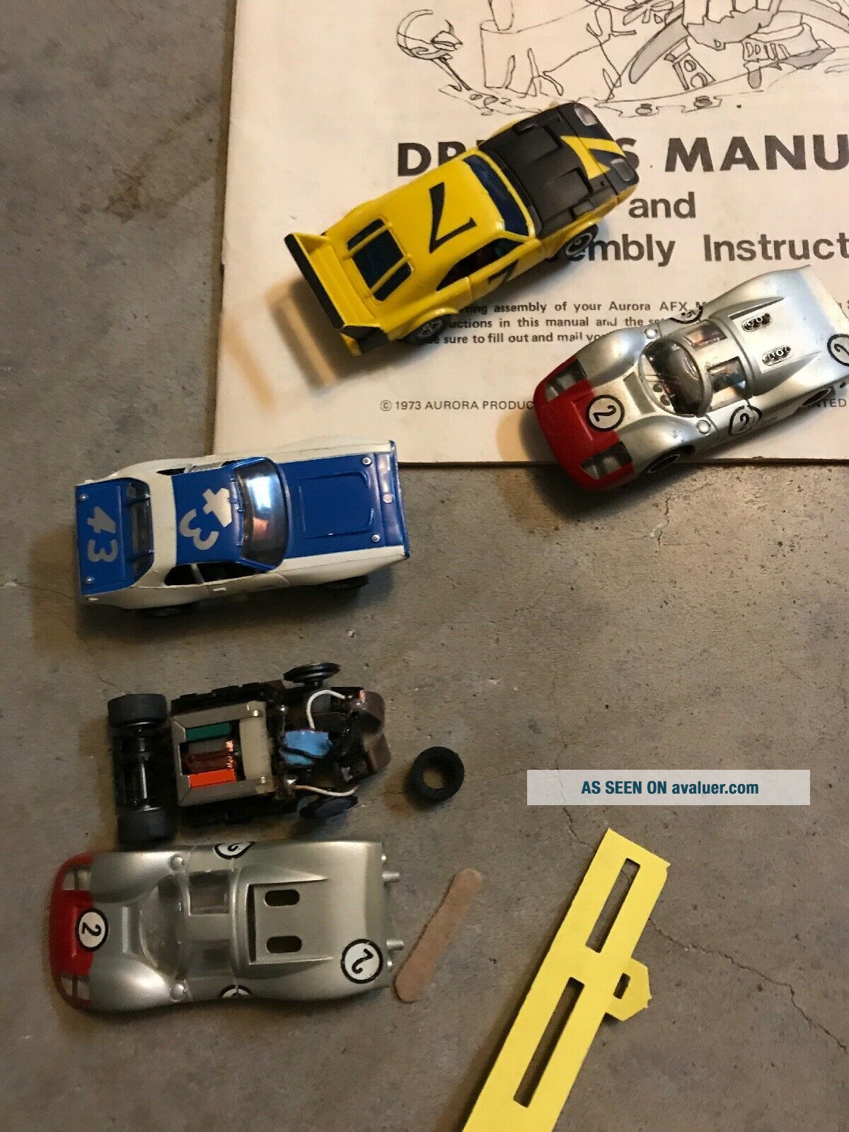 1973 Aurora AFX Racing Lighted Marathon Slot Car Set W 4 Cars HO SCALE ...