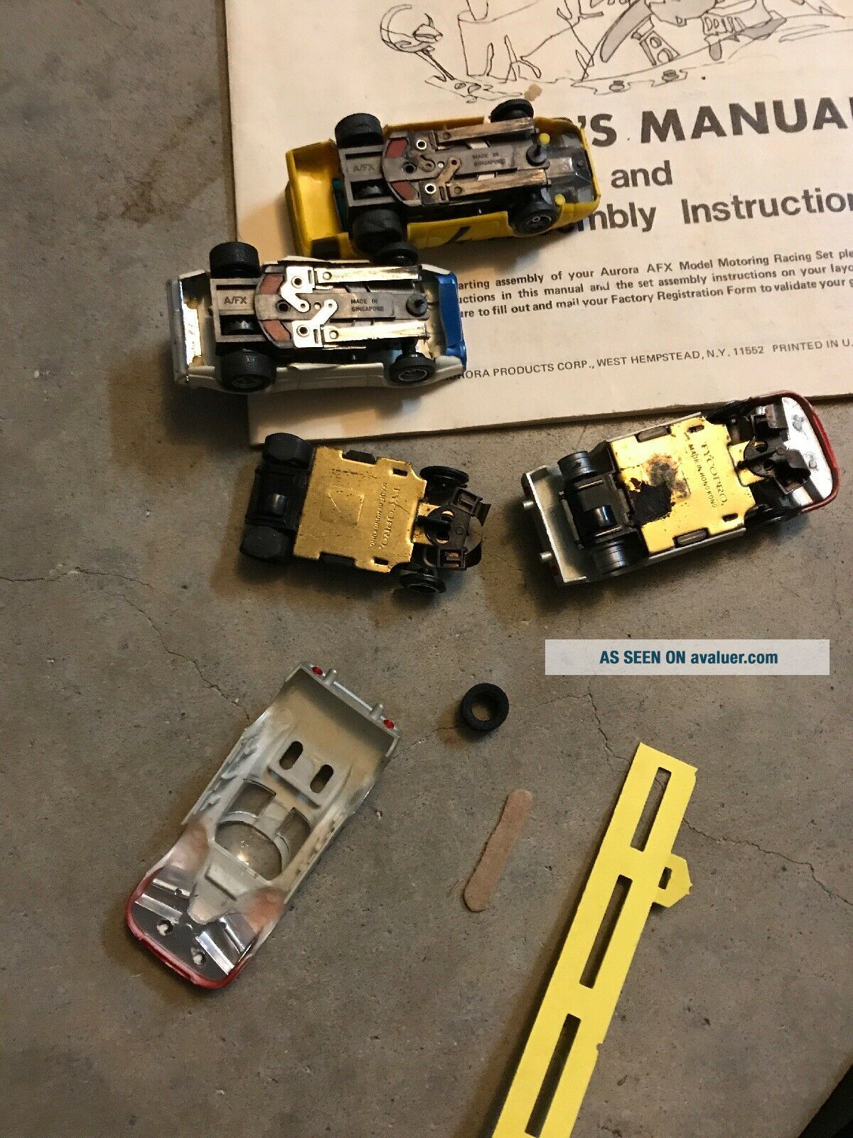 1973 Aurora AFX Racing Lighted Marathon Slot Car Set W 4 Cars HO SCALE ...