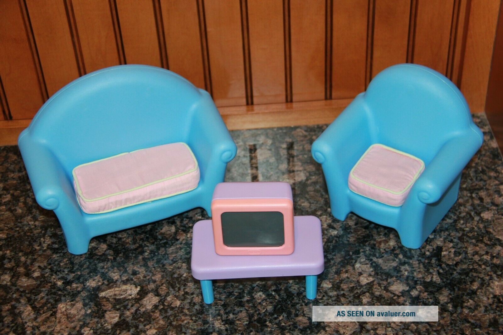LITTLE TIKES MY SIZE BARBIE DOLLHOUSE FURNITURE Couch Chair Table ...