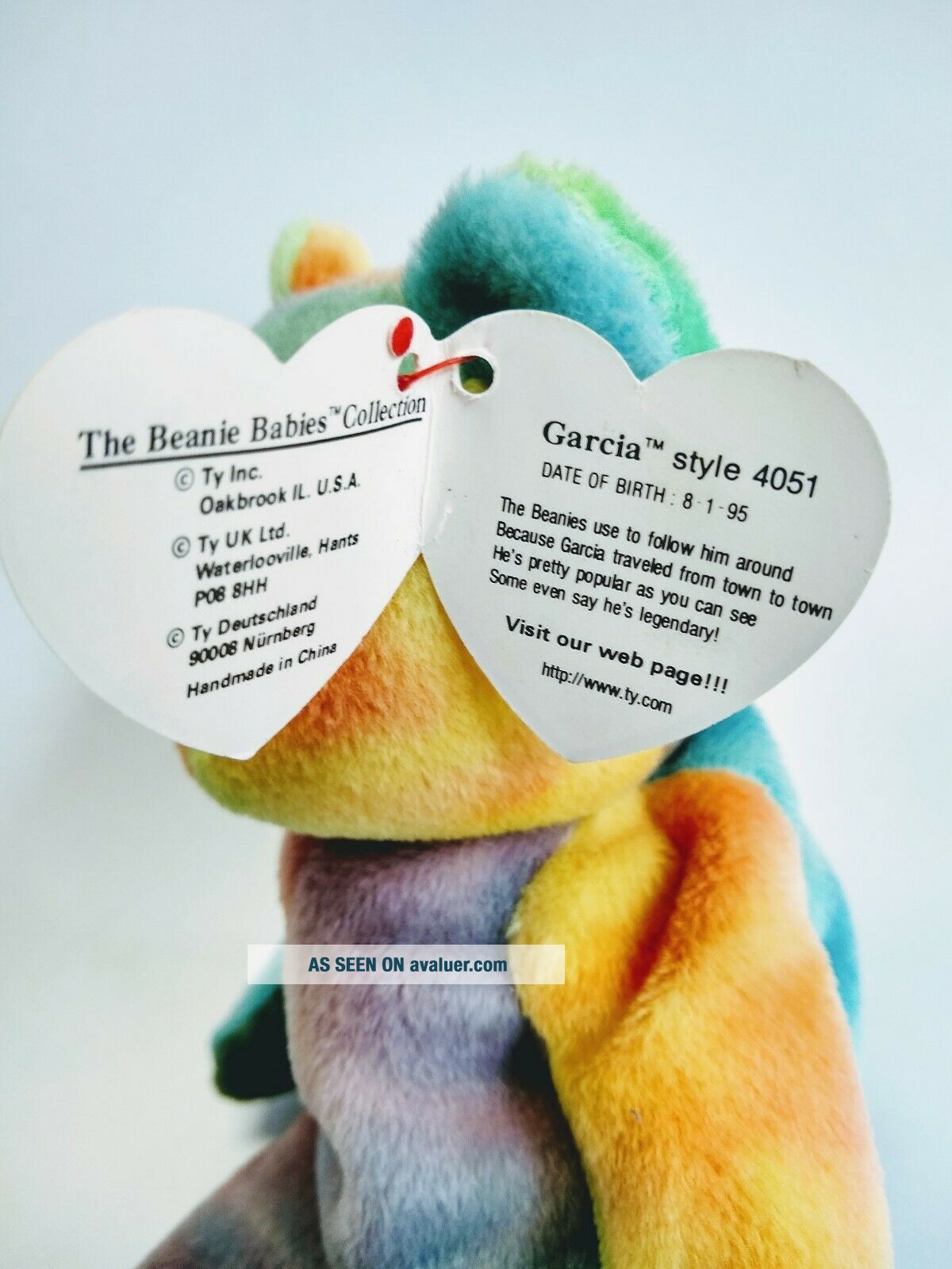 1993 TY Beanie Baby Garcia The Bear PVC Pellets | #8665796