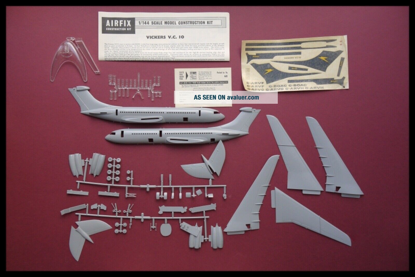 VINTAGE AIRFIX BOAC VICKERS VC10 1/144 SCALE PLASTIC MODEL KIT SK601 ...