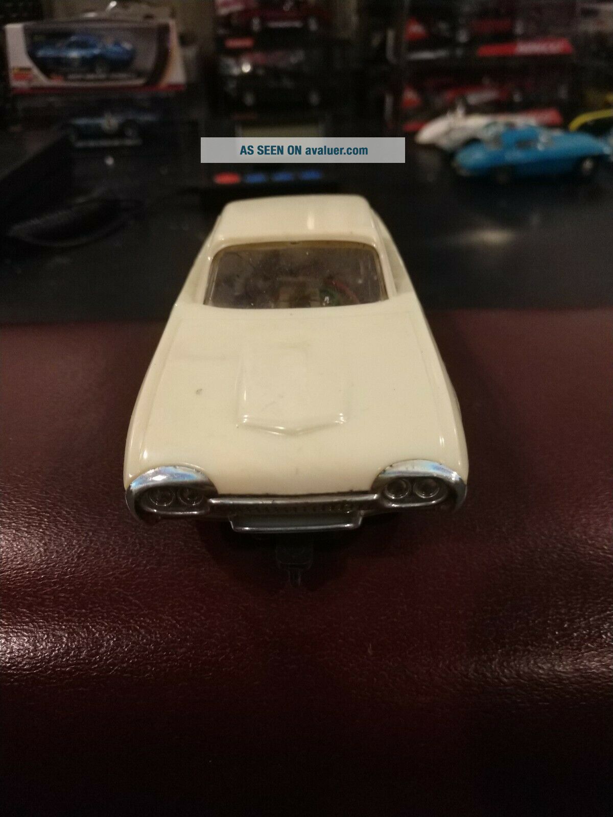 VINTAGE 1963 ELDON FORD THUNDERBIRD 1/32 SCALE SLOT CAR OFF WHITE IVORY ...