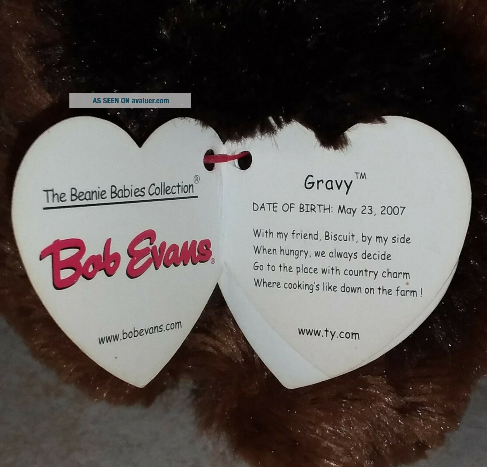 TY Beanie Baby - GRAVY The Dog (Bob Evans Exclusive) (6 Inch) - MWMTs ...
