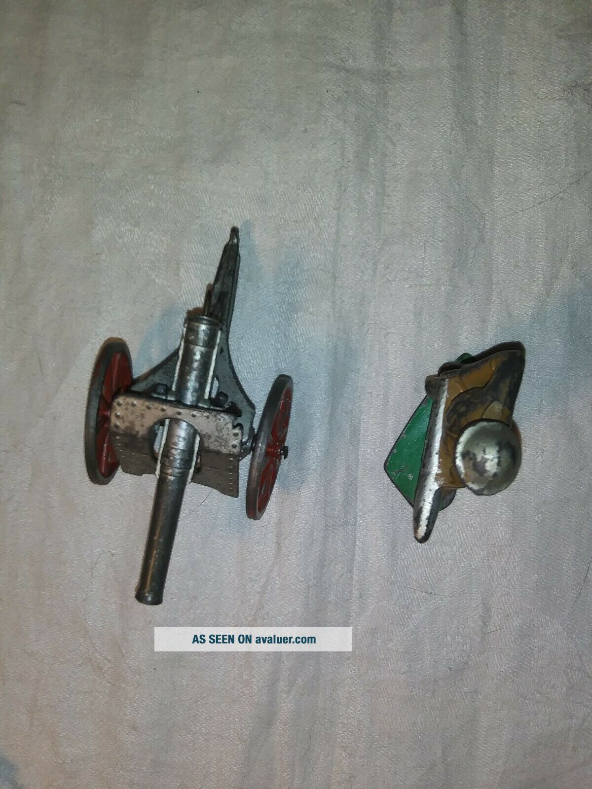 Vintage Barclay Manoil Cannon With Loader Metal Wheels Spring Loaded ...
