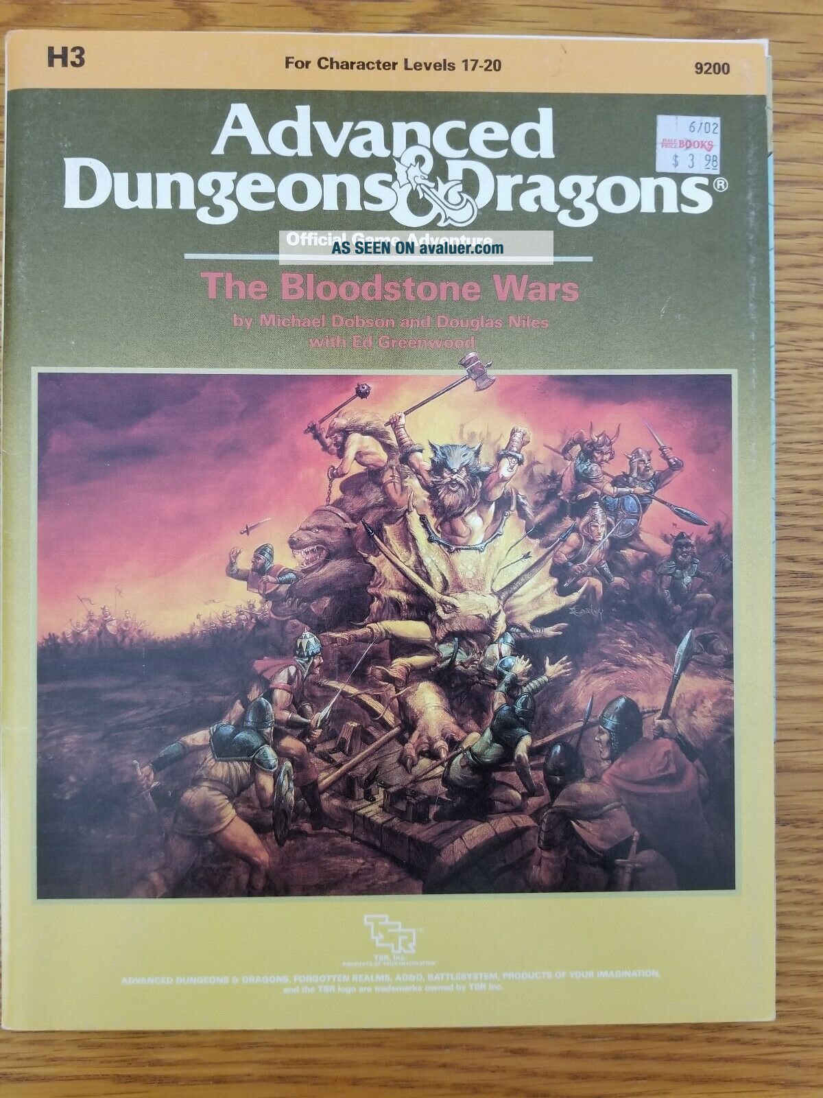 THE BLOODSTONE WARS: H3 - Forgotten Realms AD&D 1st Edition 9200 | #8739616