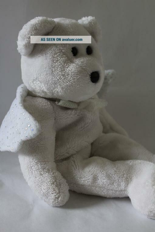 Ty 2003 Soft Tylon Stuffed ANGEL TEDDY BEAR Plush/Toy White 15 " (S ...