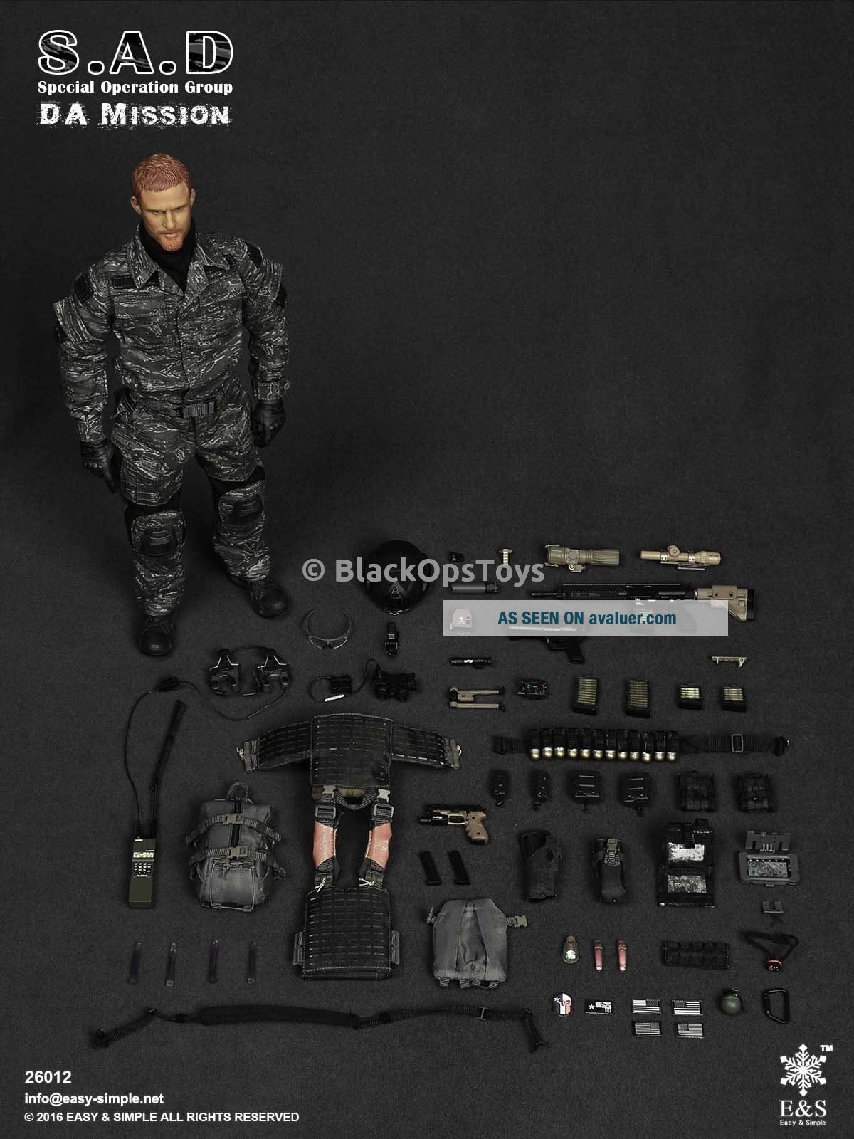 1/6 Scale Easy & Simple CIA SAD Custom Urban Tiger Stripe Camo Uniform ...