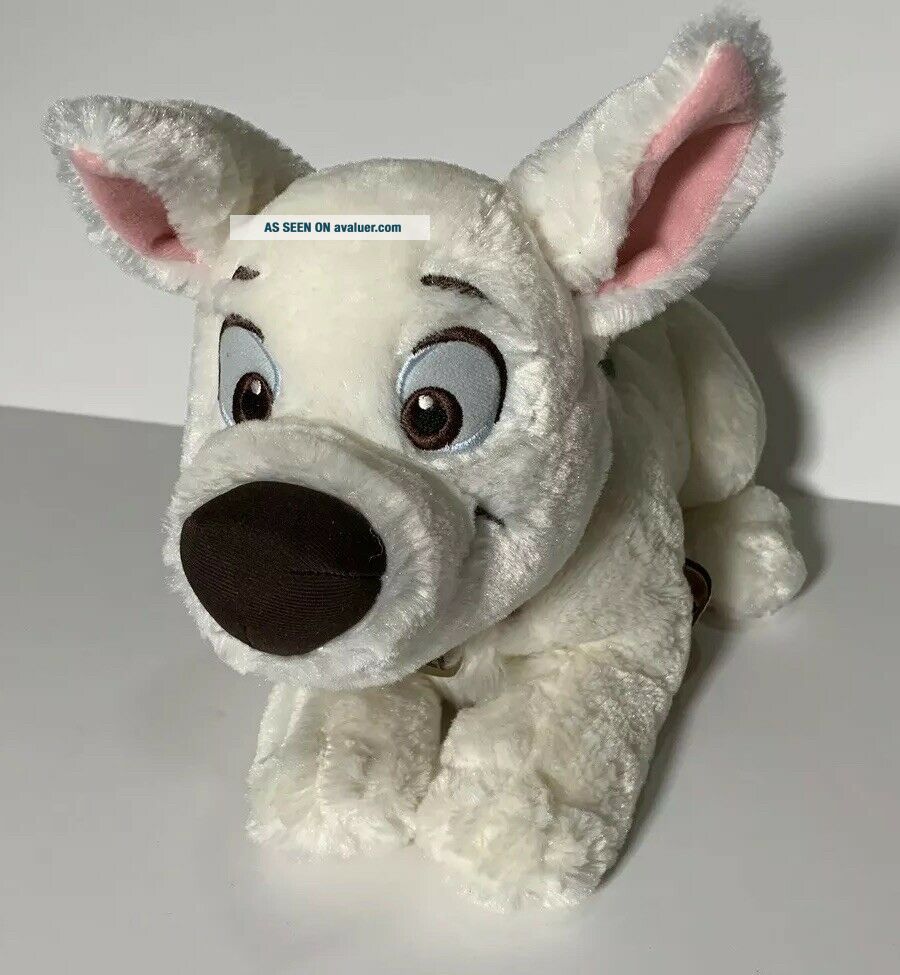 Disney Store Bolt 14 " Plush White Dog Stuffed Laying Down With Tags ...