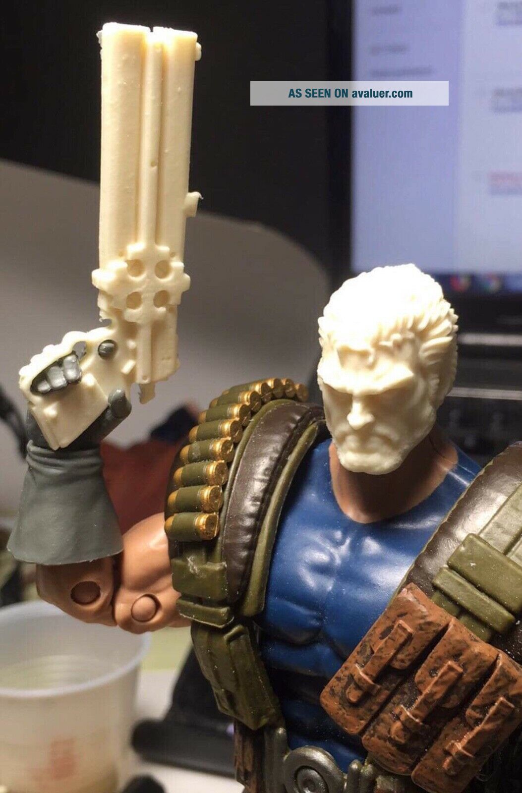 Marvel Legends Custom 98 CABLE Head & GUN VER. 2 ONLY Close Mouth Cast ...