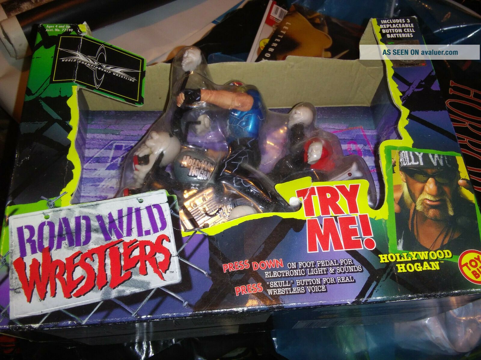 Wwe Wcw Nwo Hulk Hogan Road Wild Wrestlers Figure And Motorcycle Nib ...