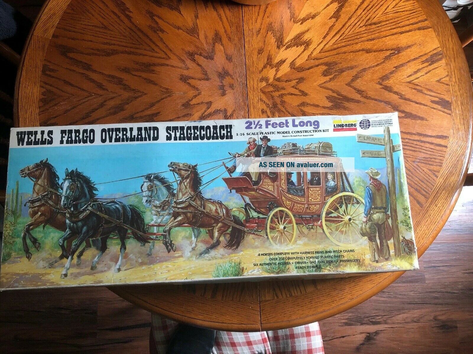 Vintage Lindberg WELLS FARGO OVERLAND STAGECOACH 1/16 Plastic Model Kit ...