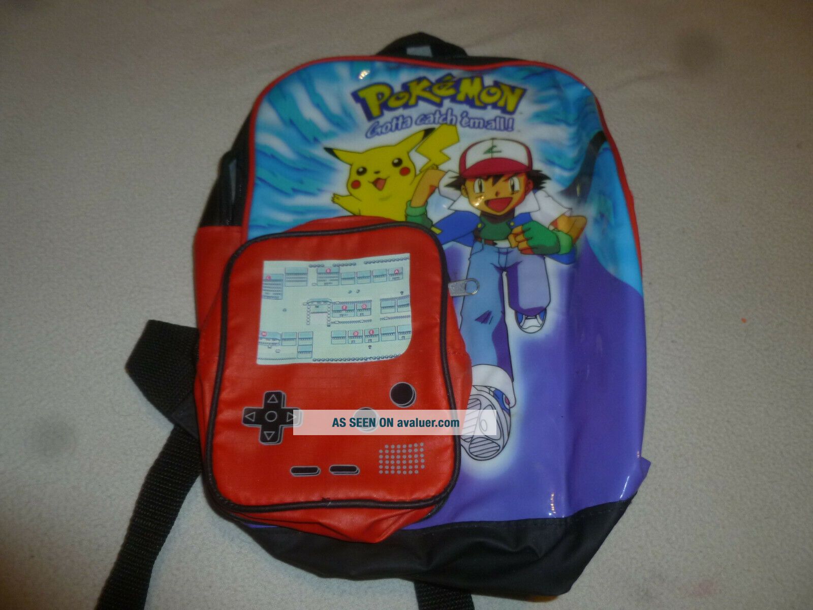 VINTAGE POKEMON NINTENDO PIKACHU BACKPACK PYRAMID 1990S ASH GAMEBOY ...