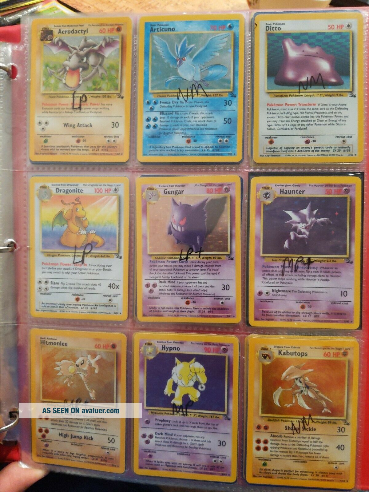 Fossil COMPLETE Set 62 Of 62 Cards HP TO NM Pokemon 1999 Wizards Of The ...