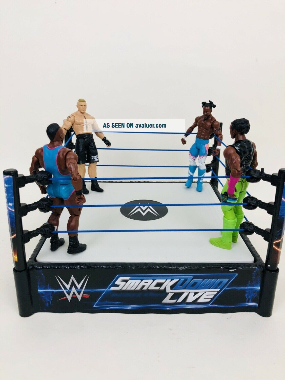 WWE Wrestling Smackdown Live 12x12 Ring With 4 Action Figures Toy Brock ...
