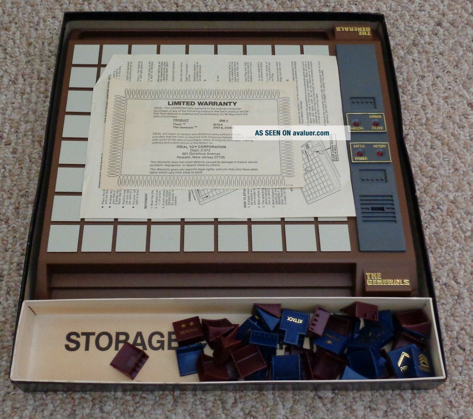 1980 IDEAL THE GENERALS ELECTRONIC STRATEGY GAME 100 2707 - 8 | #8902041