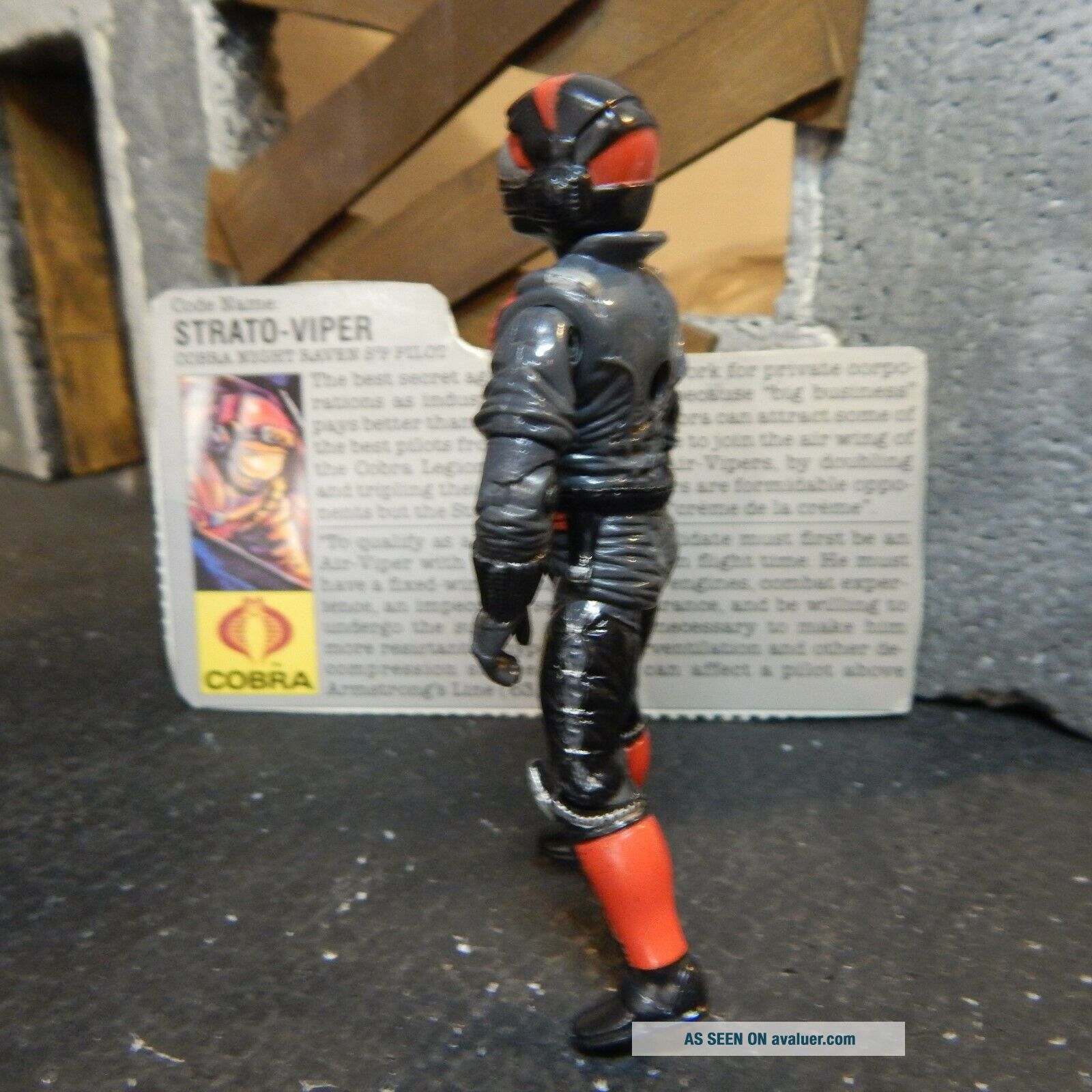 GI JOE 1986 STRATO VIPER COBRA NIGHT RAVEN PILOT 100 & FILE CARD | #8893519
