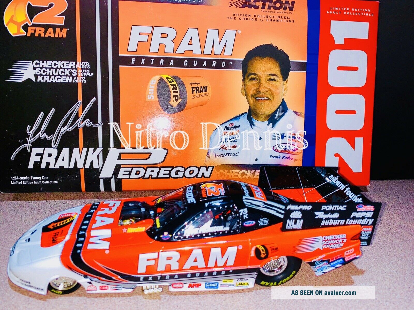NHRA Frank Pedregon 1:24 Diecast NITRO Funny Car FRAM TOP FUEL Drag ...