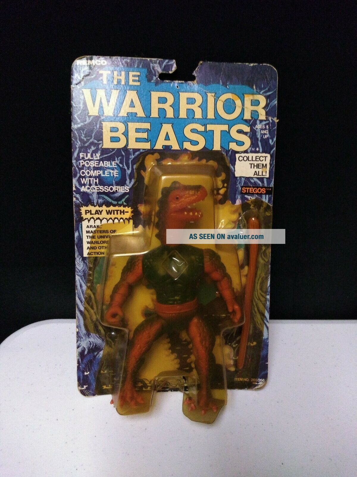 Vintage 1982 Remco Warrior Beasts Stegos Complete Action Figure On Card ...