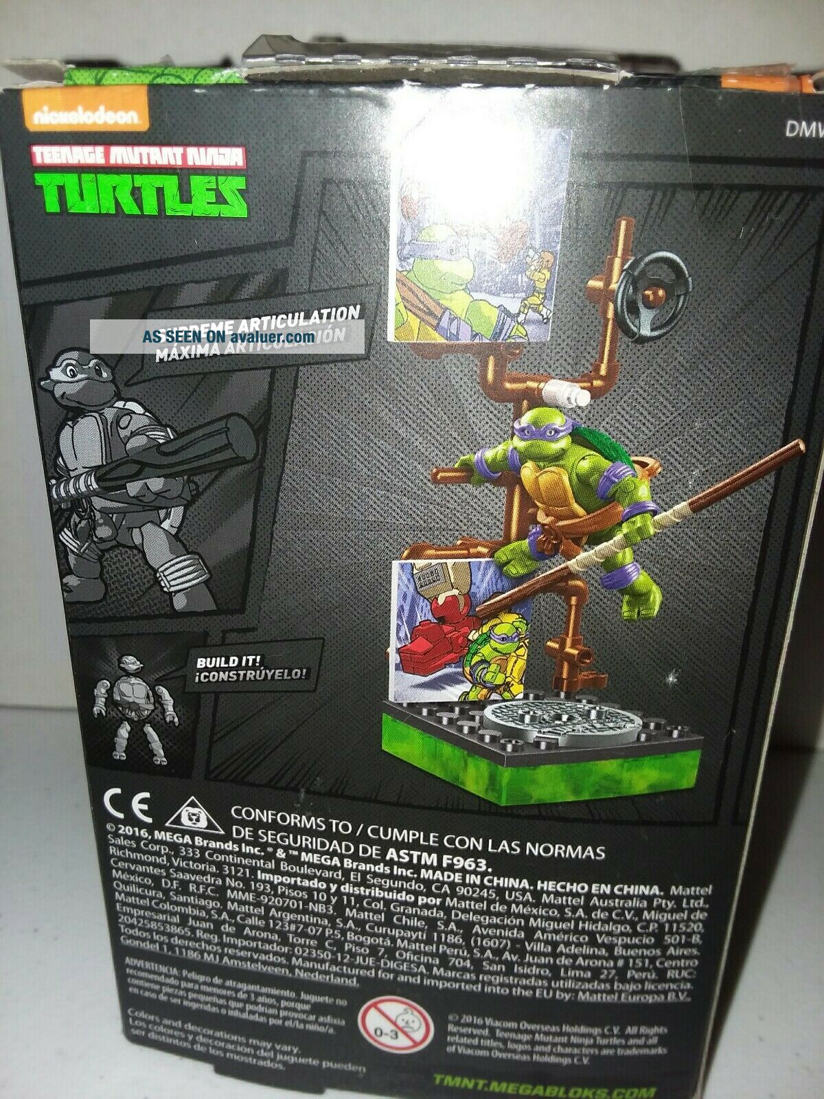 RARE Mega Bloks TMNT Classic Collectors Complete Metal DMW23 Donatello ...