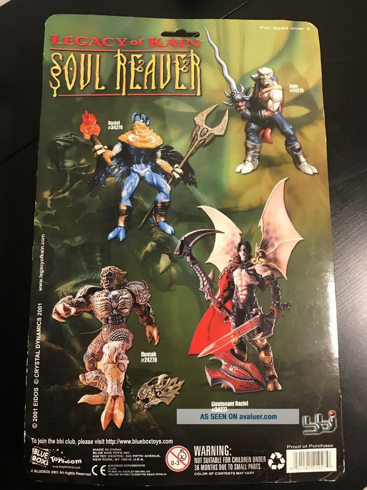 2001 Blue Box Toys Legacy Of Kain Soul Reaver KAIN Figure MOC | #8948855