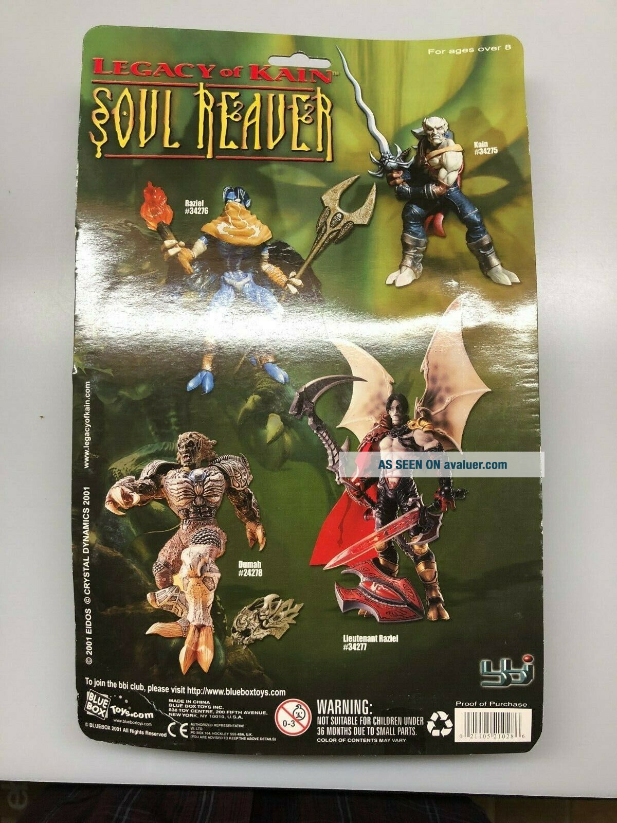 2001 Blue Box Toys Legacy Of Kain Soul Reaver KAIN Figure MOSC RARE ...