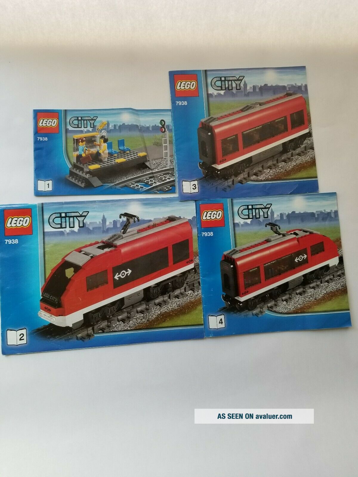LEGO City 7938 Battery Operated RC Red Passenger Train Set Complete W ...