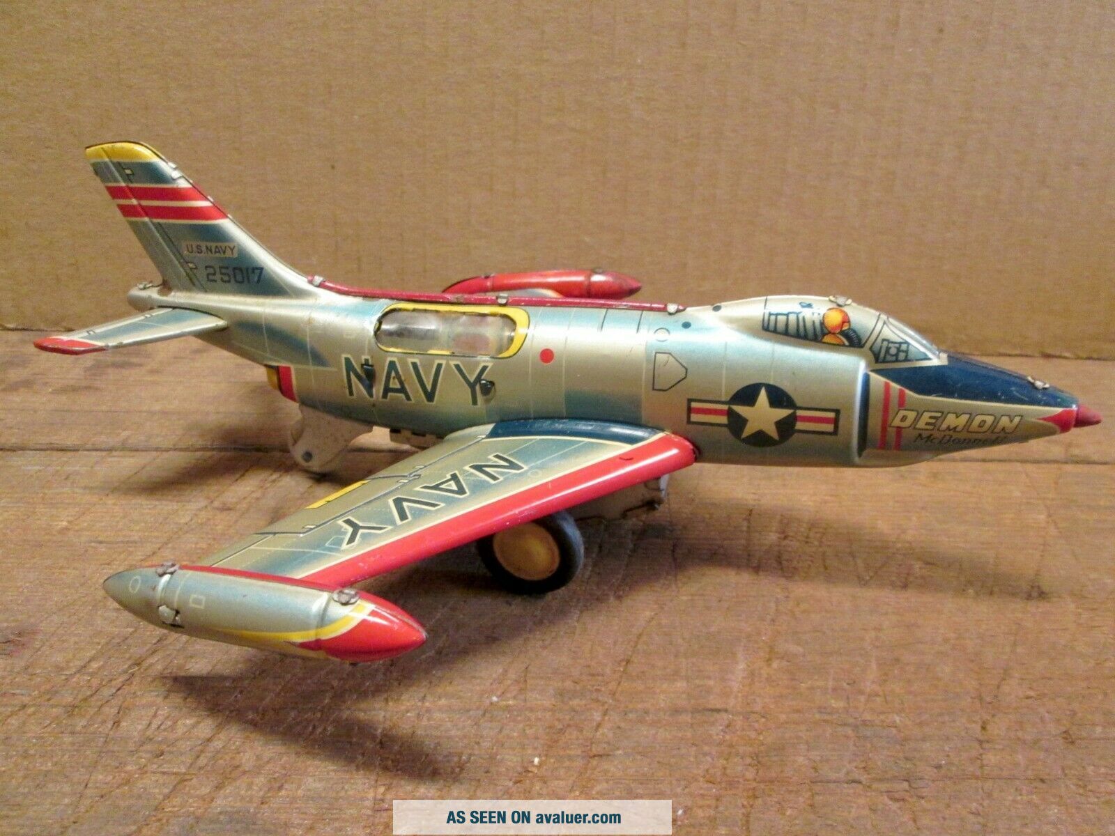 1960s TIN LITHO NAVY FIGHTER JET - McDonnell DEMON, Yonezawa ET Co ...