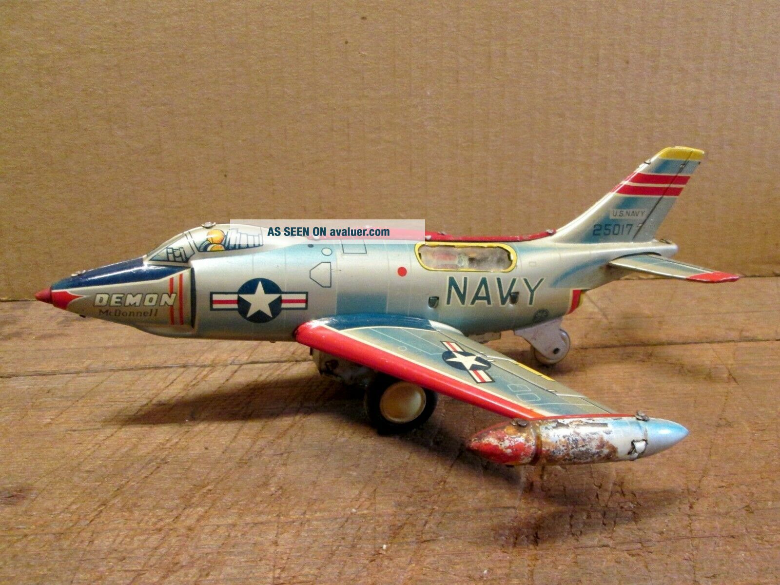 1960s TIN LITHO NAVY FIGHTER JET - McDonnell DEMON, Yonezawa ET Co ...
