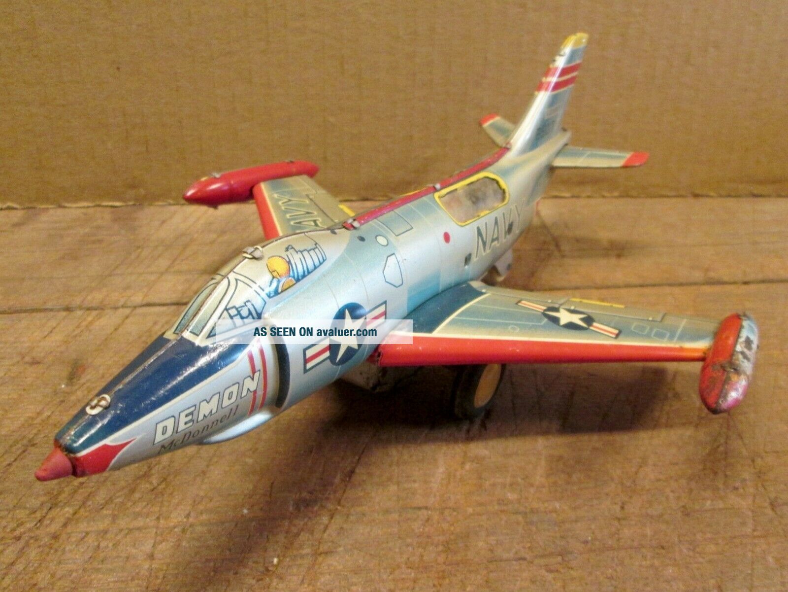 1960s TIN LITHO NAVY FIGHTER JET - McDonnell DEMON, Yonezawa ET Co ...