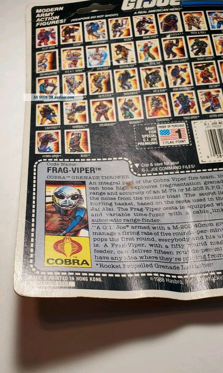 1989 GI Joe Frag Viper Nearly Complete Full Uncut File Card | #8990347