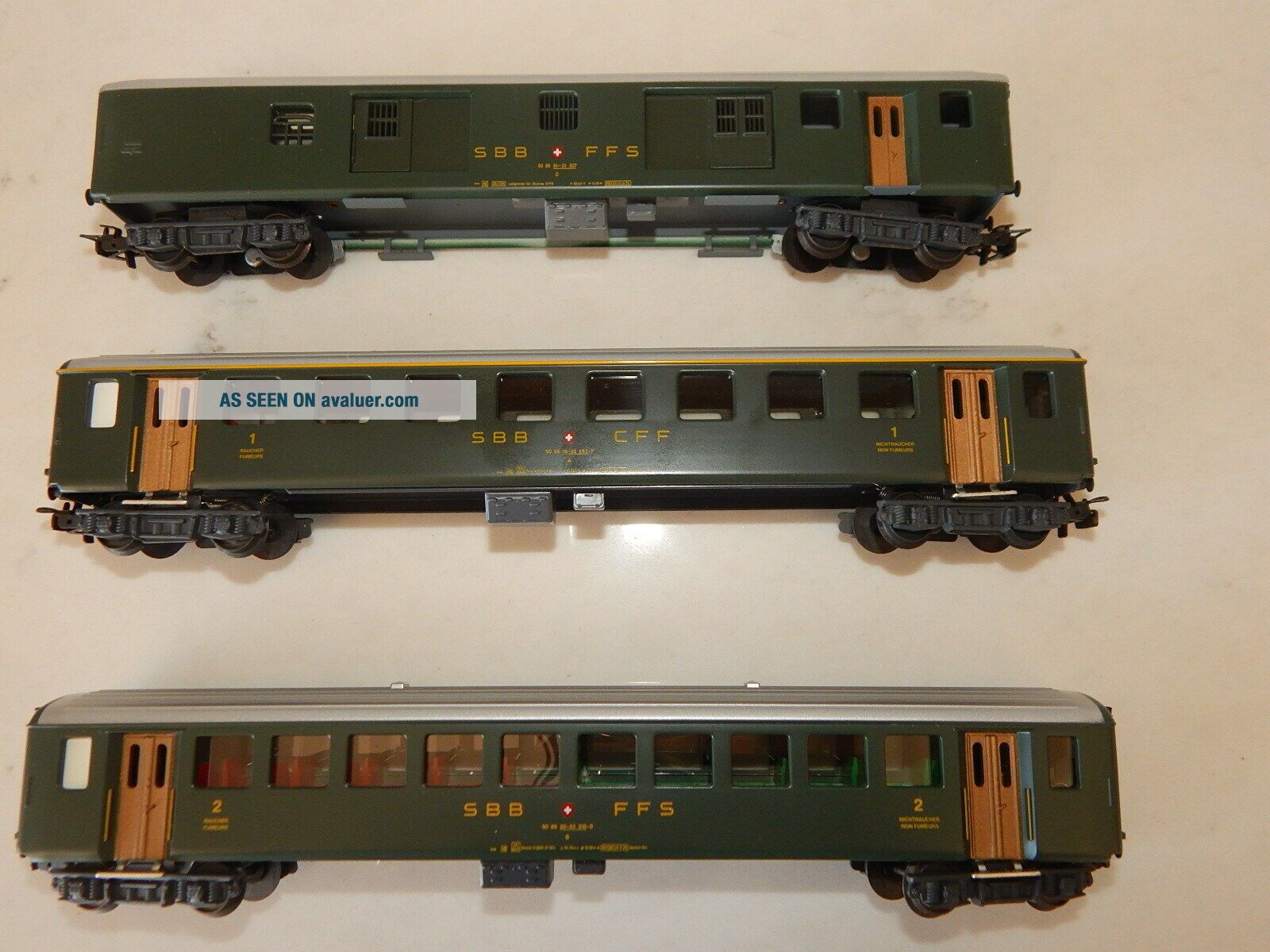 Marklin Swiss SBB FFS Passenger And Baggage Cars Set Of 3 HO Cars ...