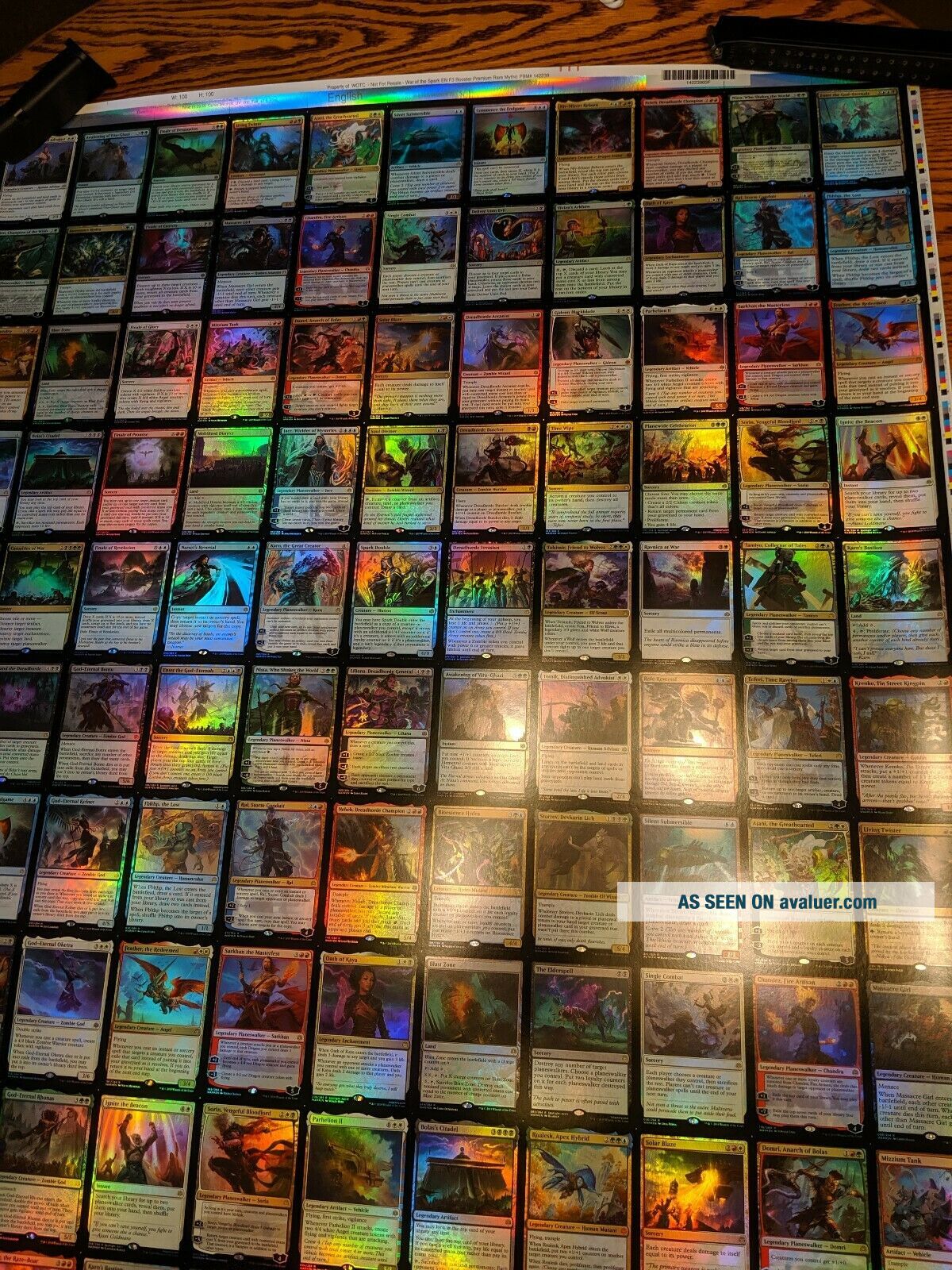 MTG Magic The Gathering FOIL War Of The Spark UNCUT Sheet Mythics And ...