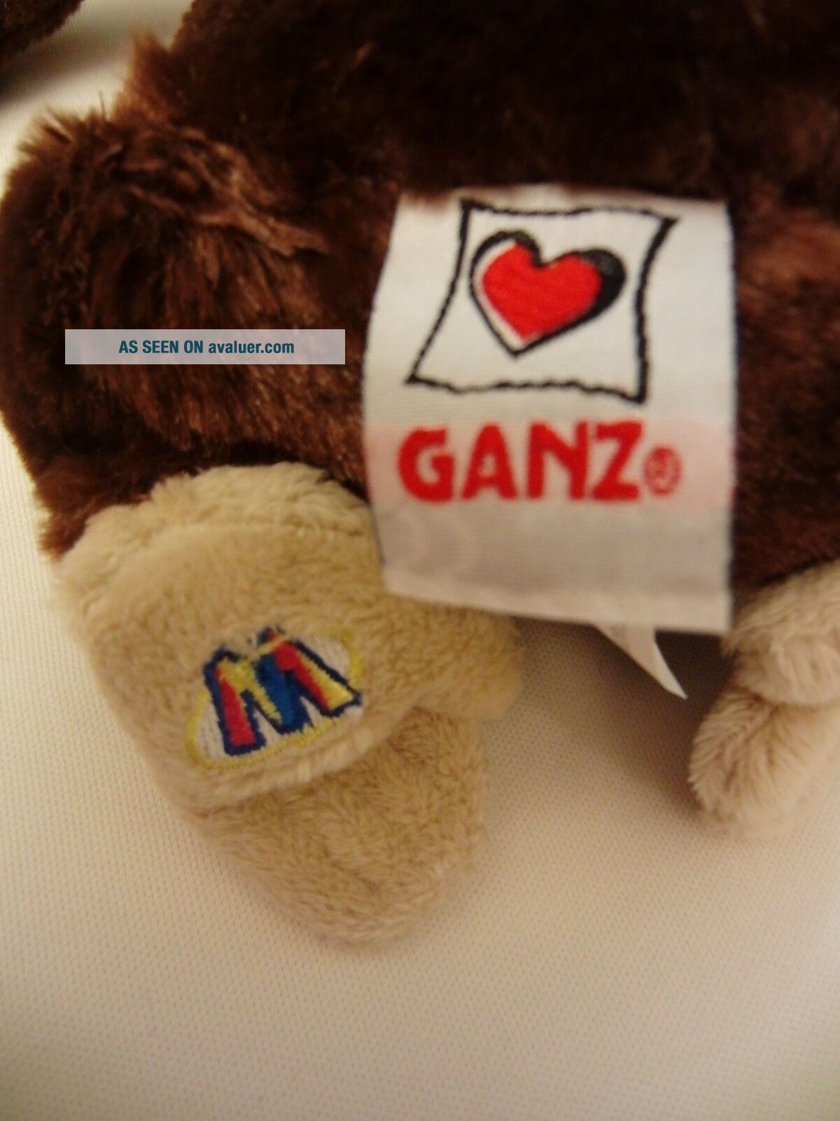 GANZ Webkinz Brown Plush Monkey Chimpanzee HM172 Stuffed Boys Girls ...