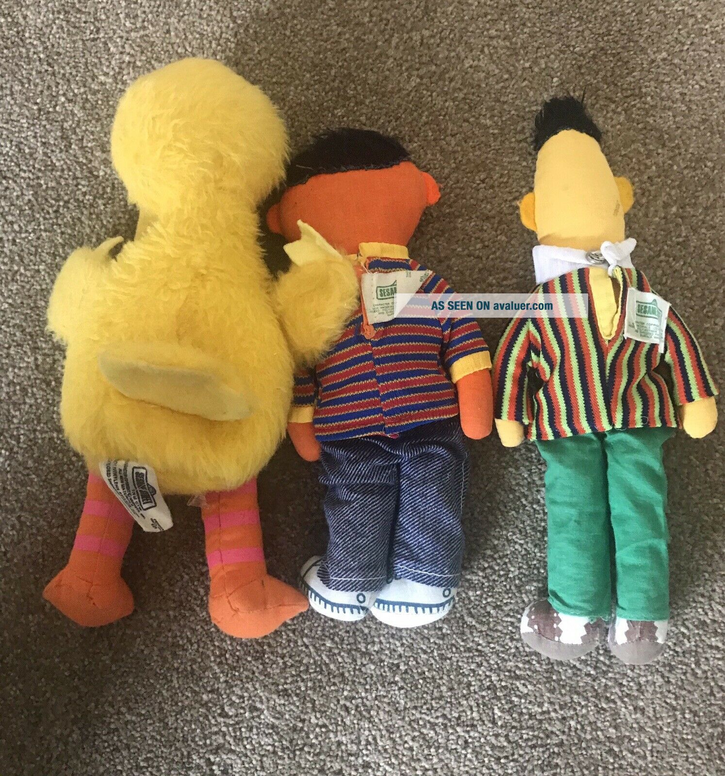 Vintage Knickerbocker Sesame Street Big Bird Bert Earnie Plush Toy ...