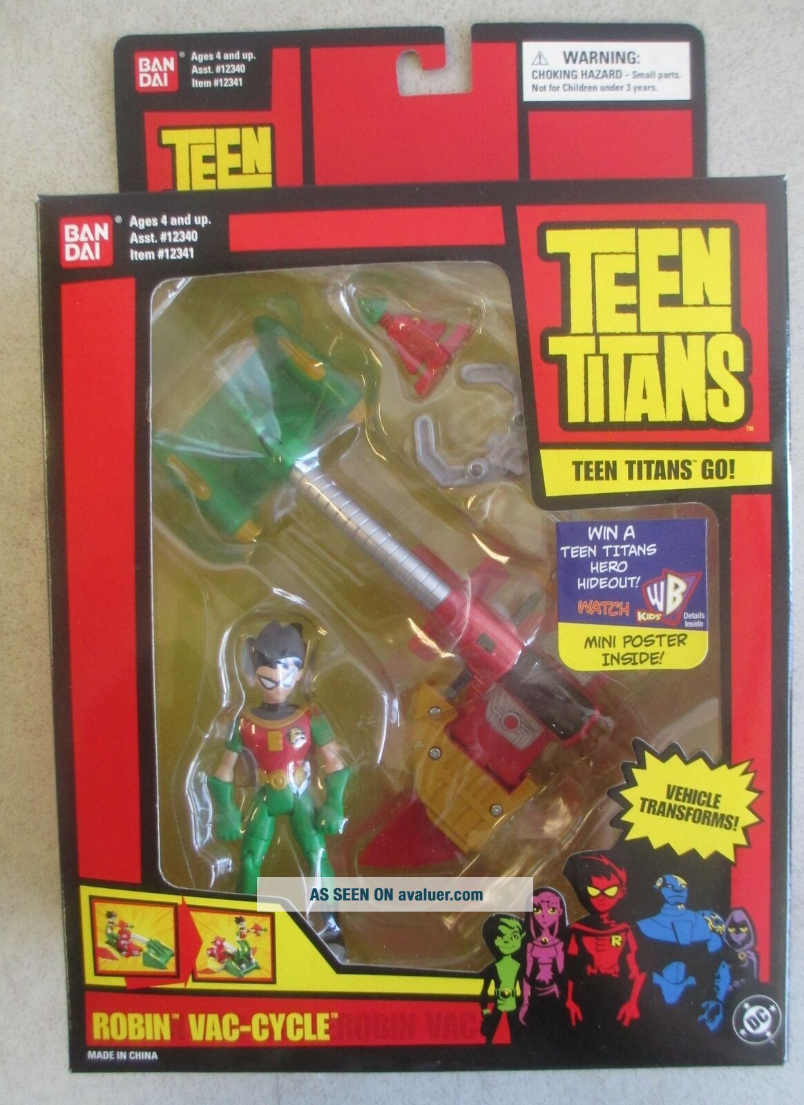 MIB 2003 BANDAI DC TEEN TITANS ROBIN ACTION FIGURE WITH VAC - CYCLE ...