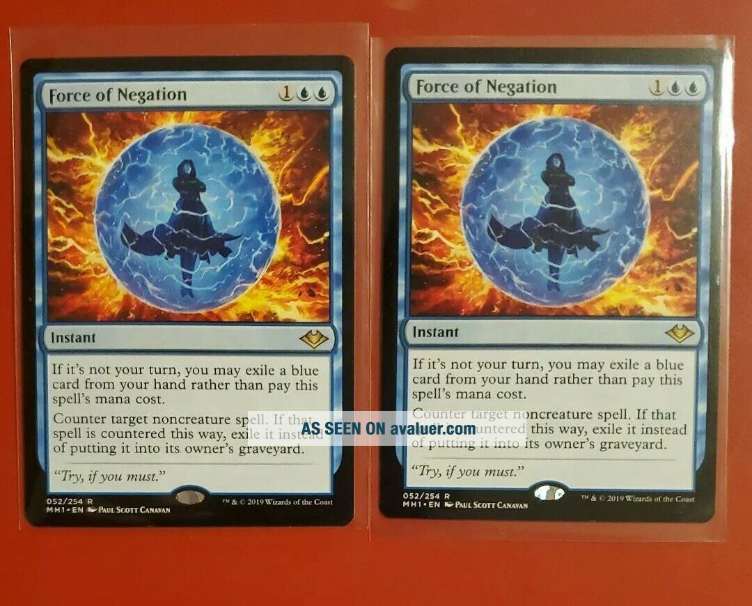 (2) FORCE OF NEGATION Magic The Gathering MTG Modern Horizons Rare NP ...
